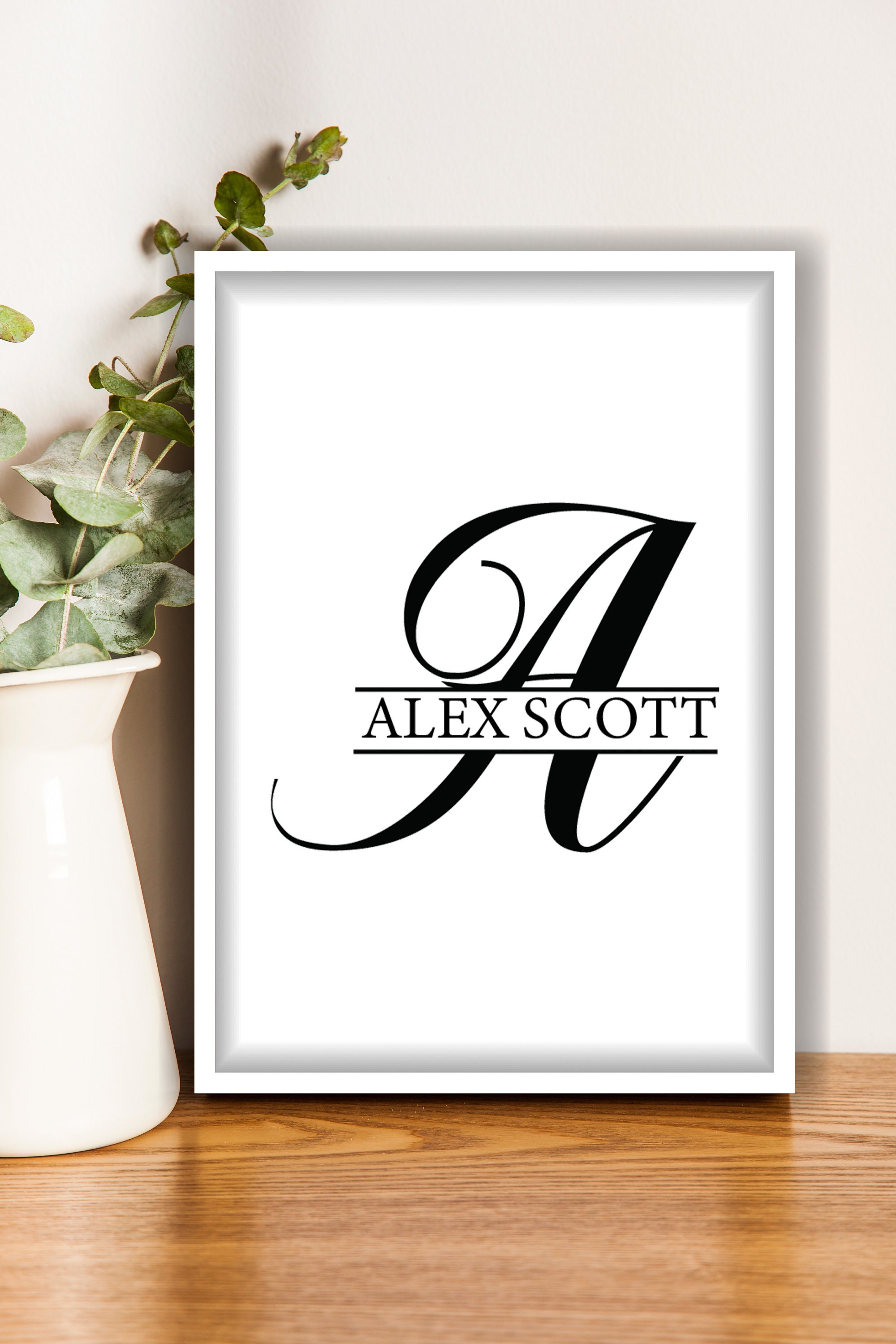 Split Monogram Alphabet SVG, DXF, PNG, Editable Logo (digital Download ...