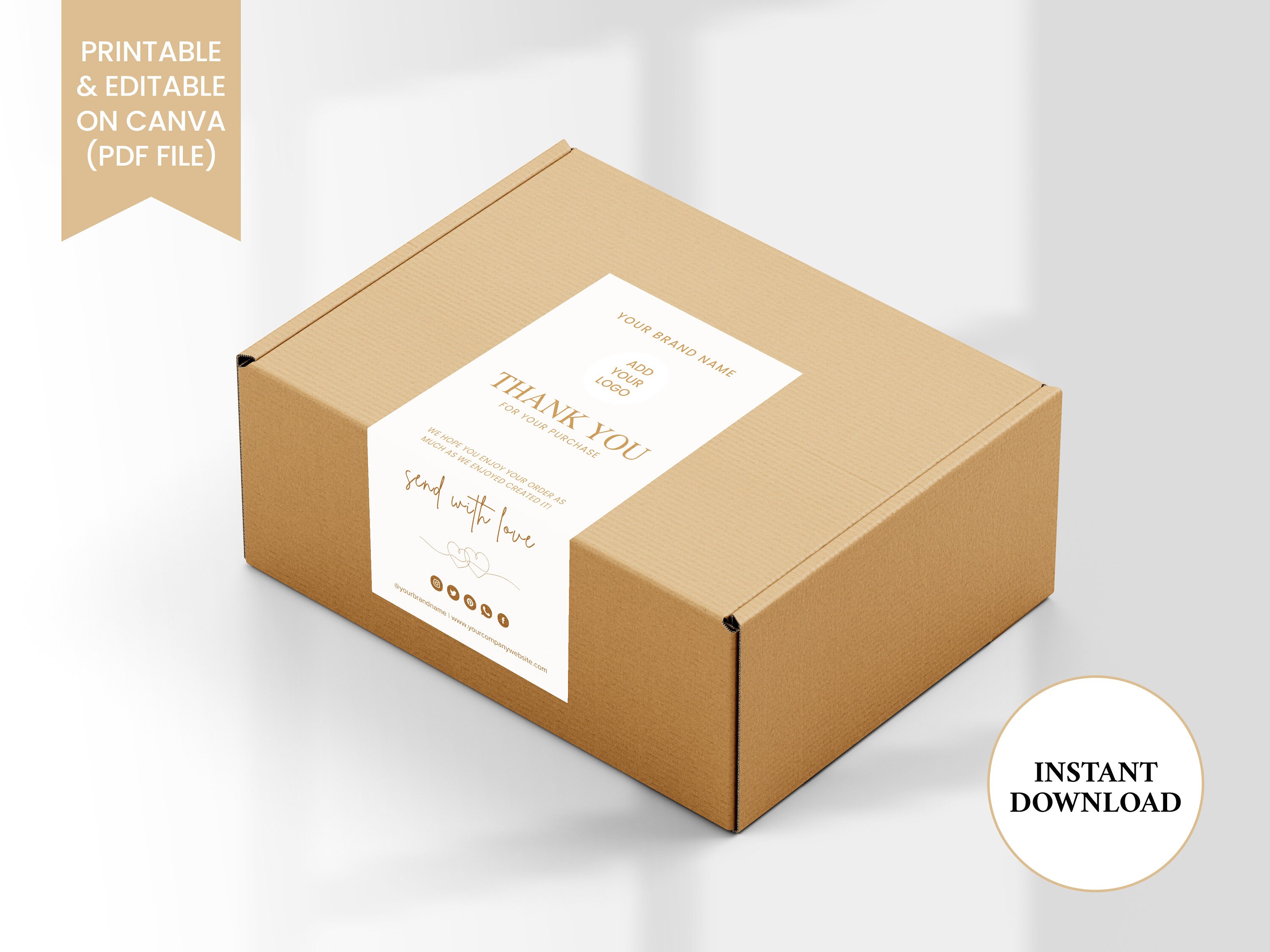 Editable Custom Box Label Template, Custom Box Packaging Labels, Order ...