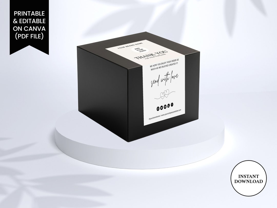 Editable Custom Box Label Template, Custom Box Packaging Labels, Order ...