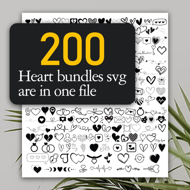 CORAZÓN Bundel SVG, CORAZÓN Doodle Svg, Corazón Svg Archivos de corte ...