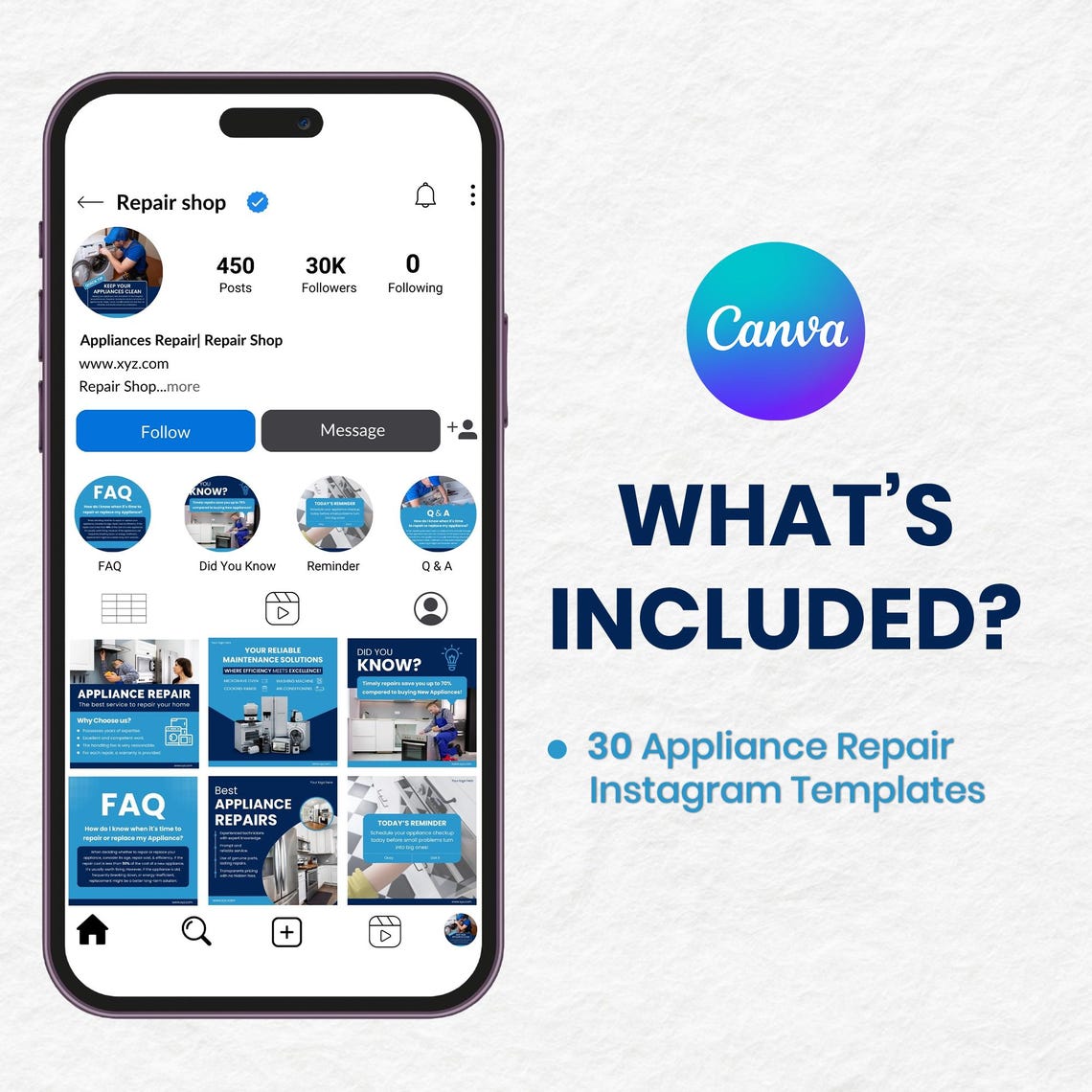 Appliance Repair Instagram Post Templates, Editable Social Media ...