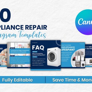 Appliance Repair Instagram Post Templates, Editable Social Media ...