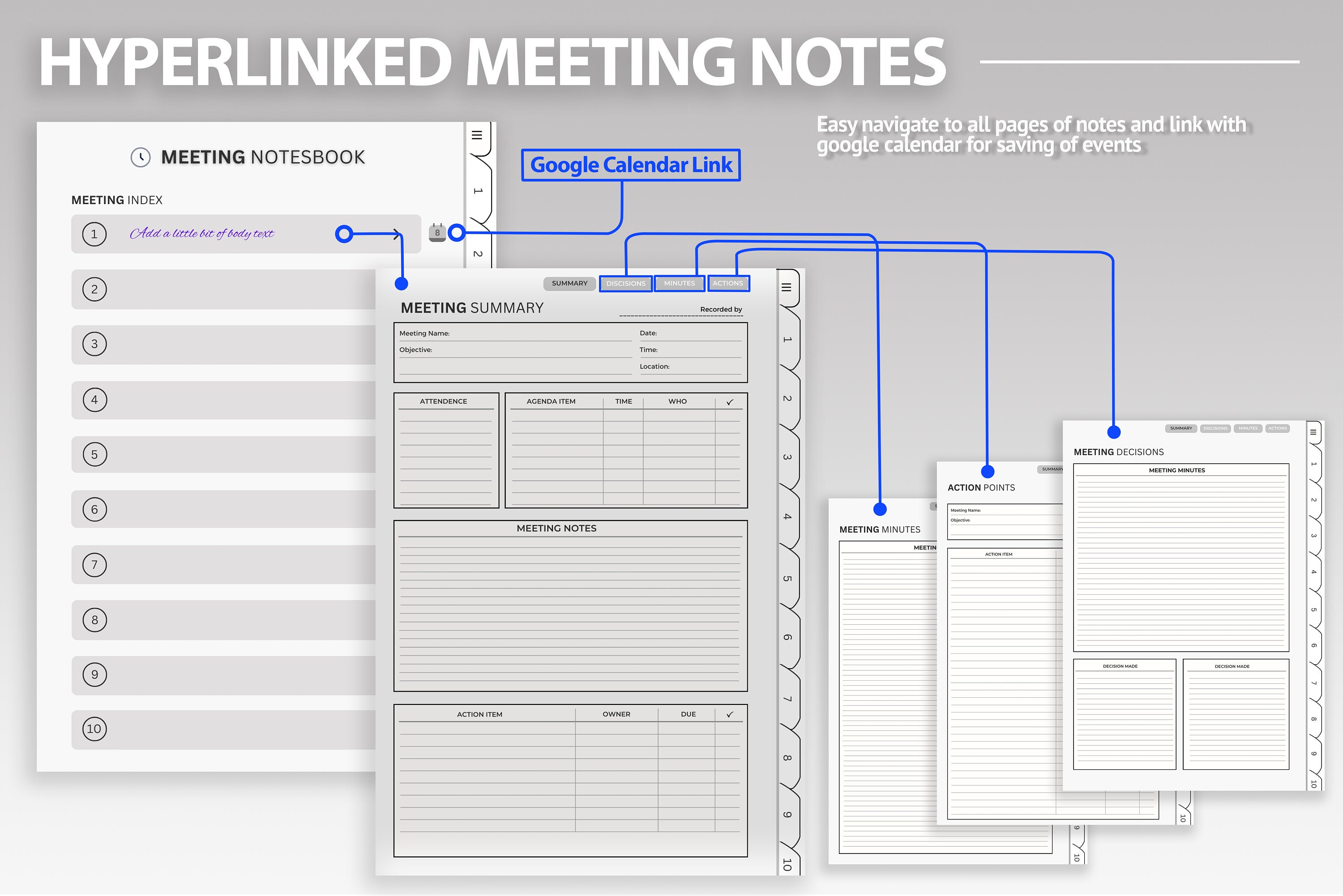 Remarkable 2 Templates Meeting Minutes Meeting Action Meeting Note ...