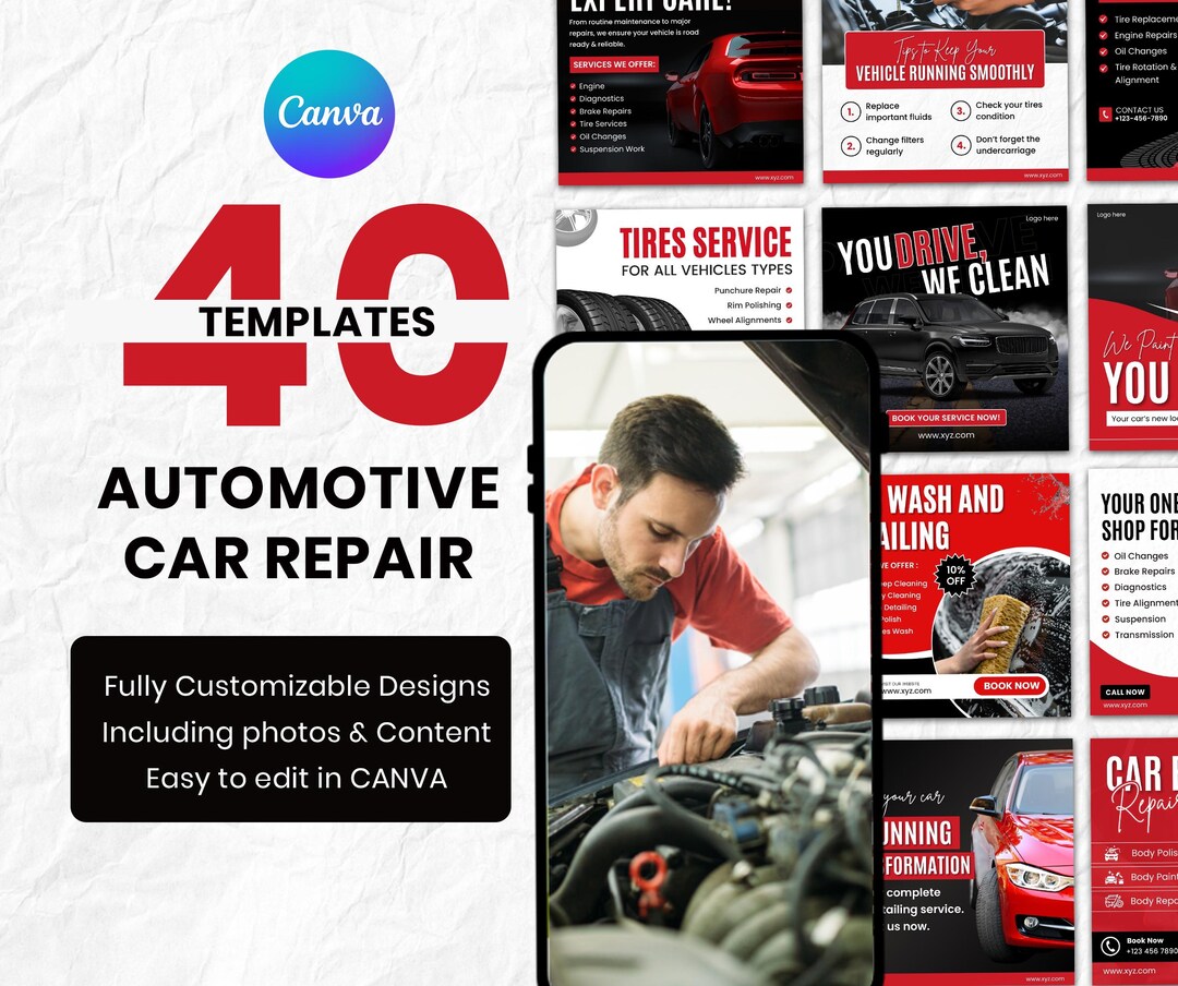 Mechanic Social Media, Auto Mechanic Instagram Post Templates ...