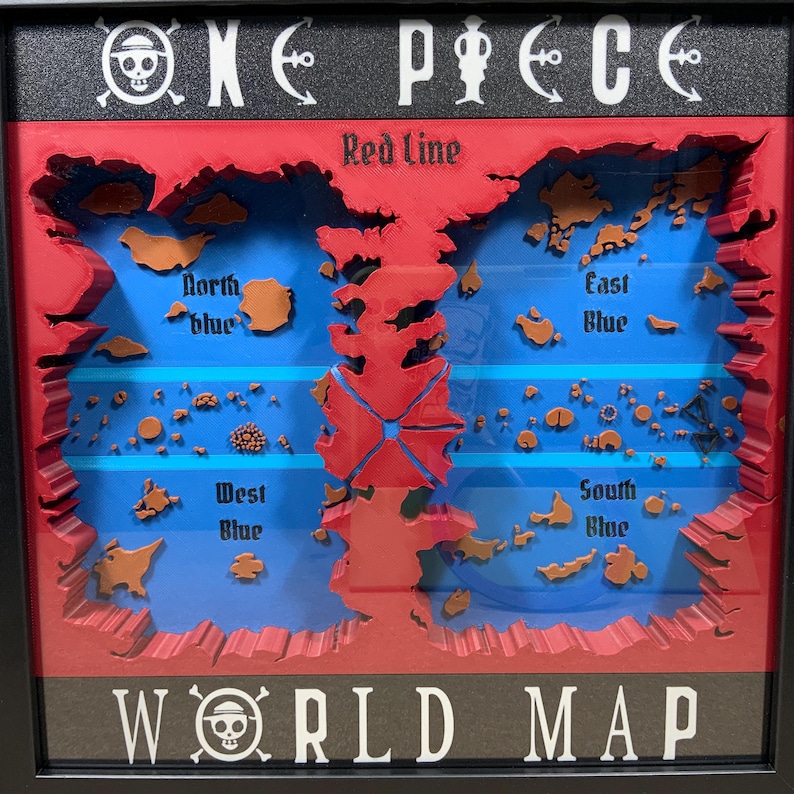 Mapa Mundi de One Piece / One Piece World Map Frame / Cuadro One Piece ...