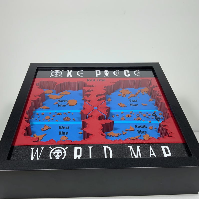 Mapa Mundi de One Piece / One Piece World Map Frame / Cuadro One Piece ...