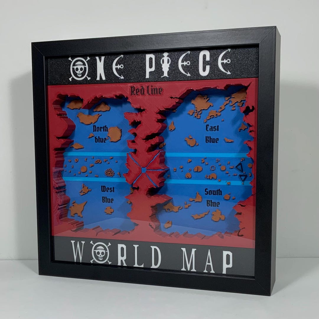 One Piece World Map / One Piece World Map Frame / One Piece Picture - Etsy