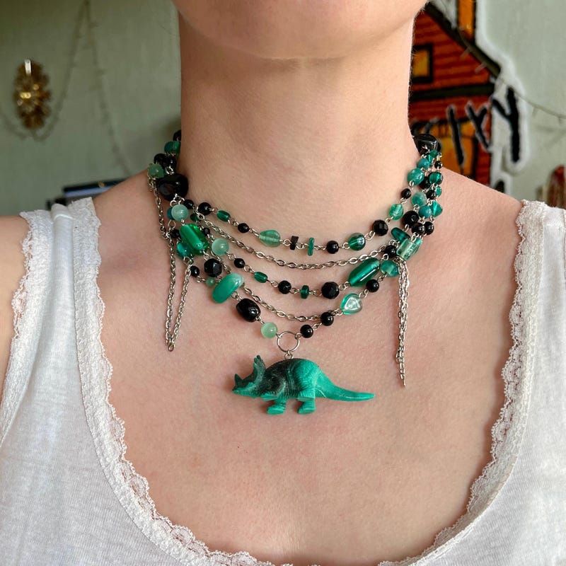 Dinosaur Necklace - Etsy