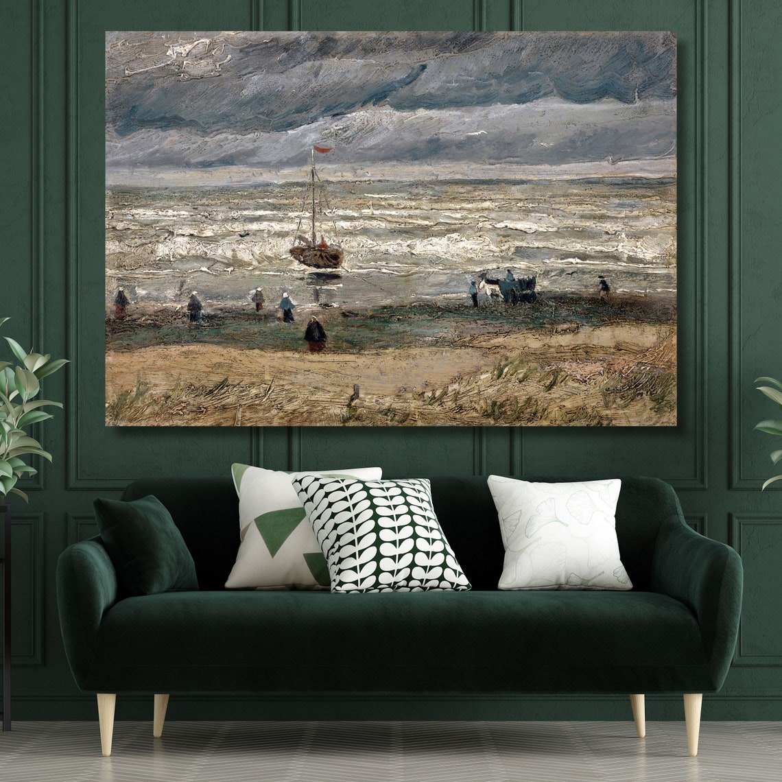 Vincent Van Gogh-beach at Scheveningen in Stormy Weather Canvas,van ...