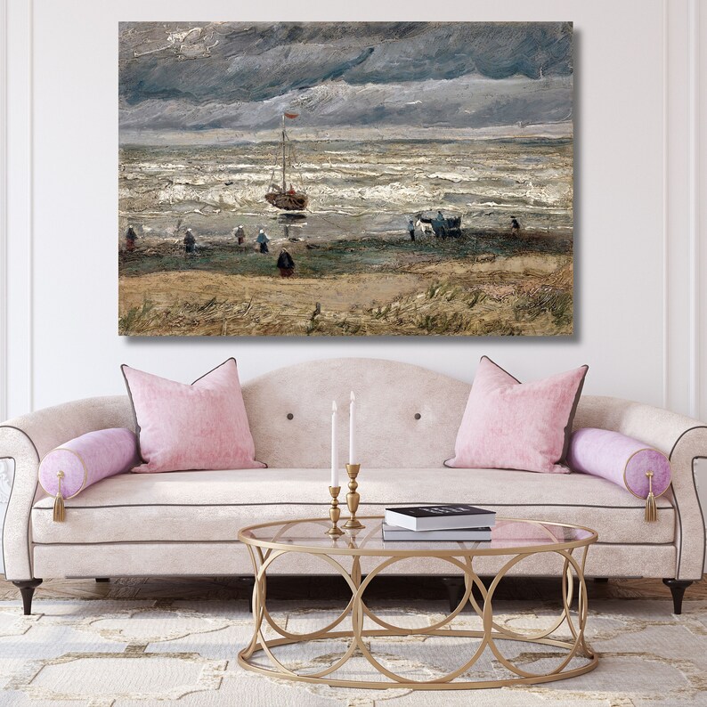 Vincent Van Gogh-beach at Scheveningen in Stormy Weather Canvas,van ...