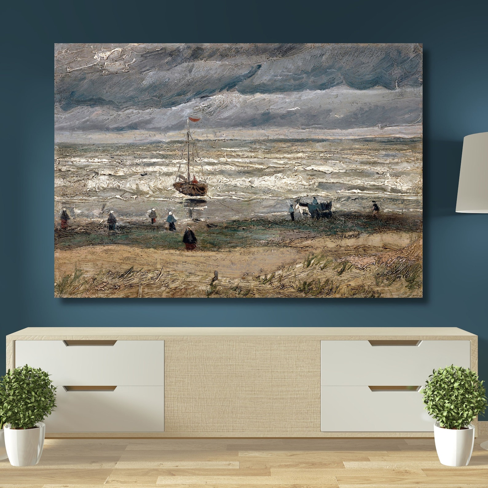 Vincent Van Gogh-beach at Scheveningen in Stormy Weather Canvas,van ...