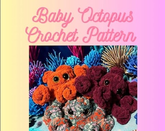 Octo Mama and Baby Crochet Pattern Pdf Amigurumi Octopus Under the Sea ...
