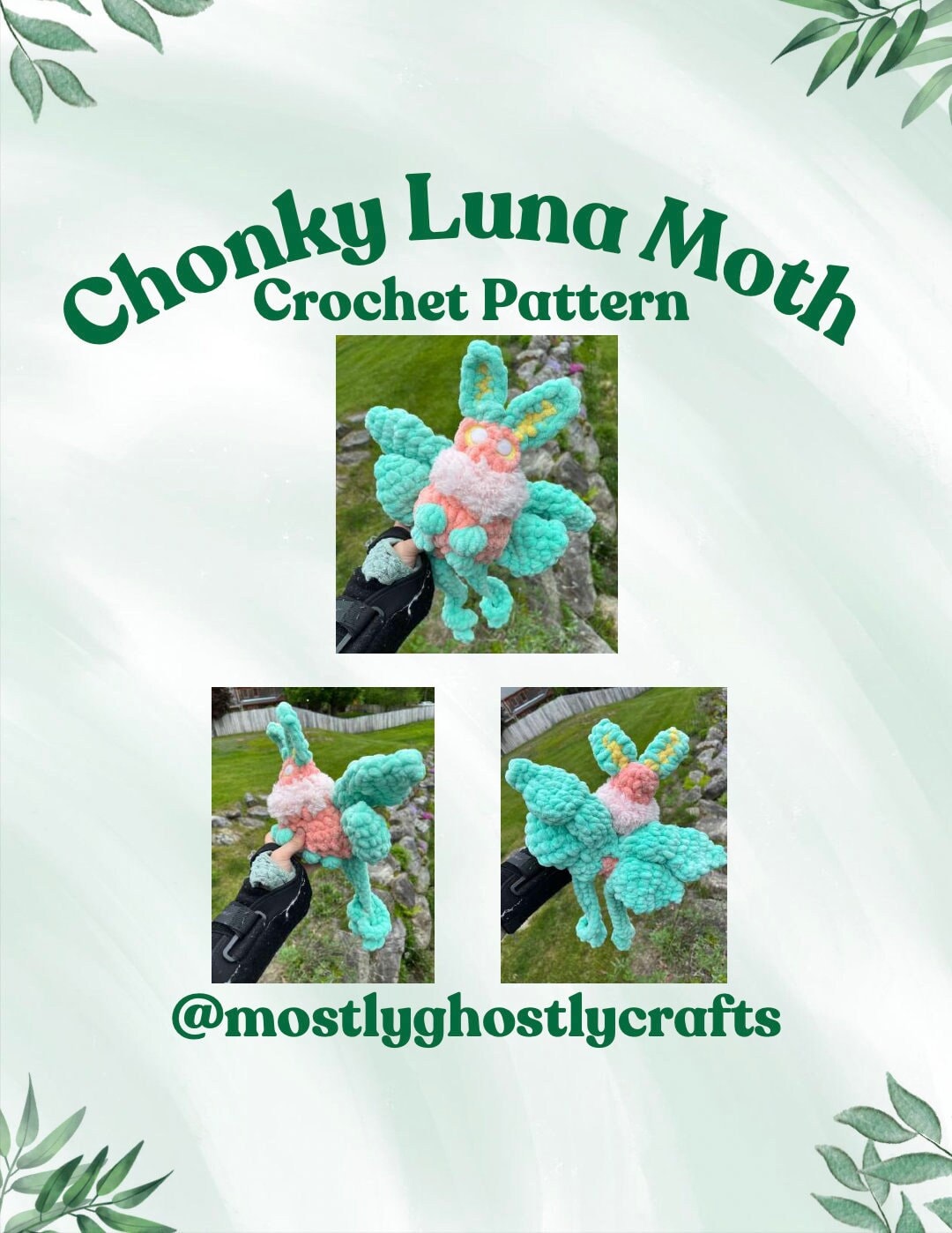 Chonky Luna Moth Crochet Pattern - Etsy
