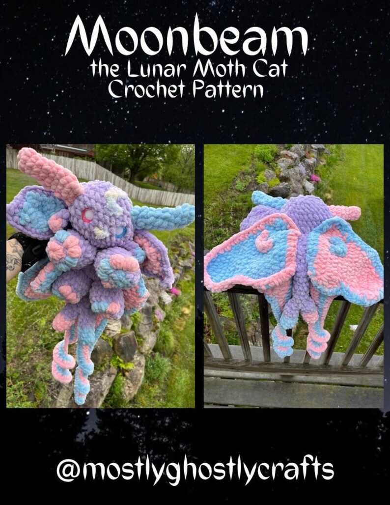 Moonbeam the Lunar Moth Cat Crochet Pattern - Etsy Australia