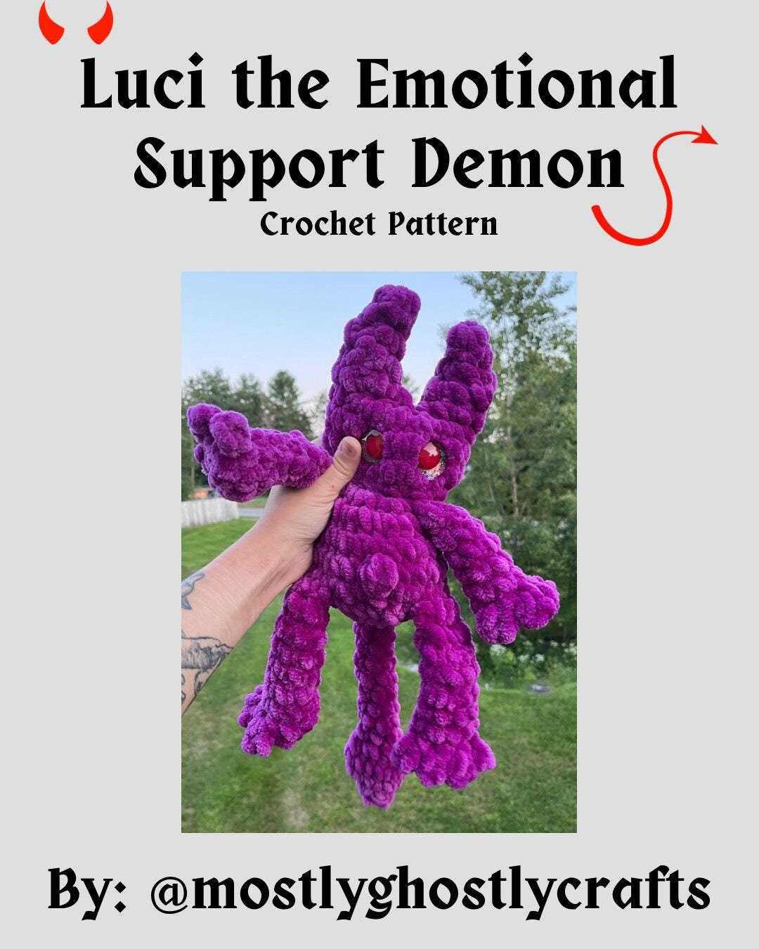 Luci the Emotional Support Demon Crochet Pattern - Etsy UK