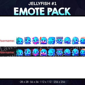 Cute Jellyfish Emotes Bundle – Twitch, Youtube, Discord (digital ...