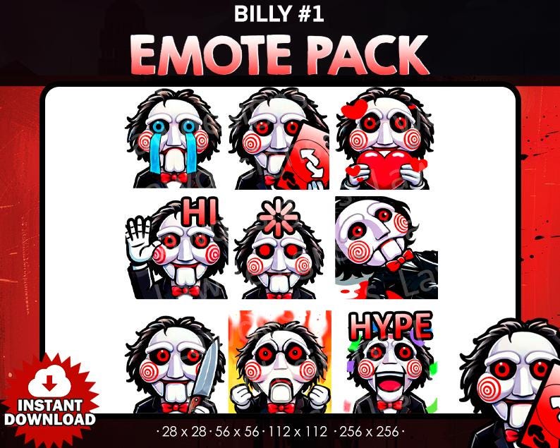 9 Horror Billy Puppet Emotes Bundle Pack Twitch, Youtube, Discord ...