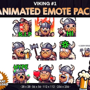 Animated Viking Emotes Bundle – Twitch, Youtube, Discord (digital ...