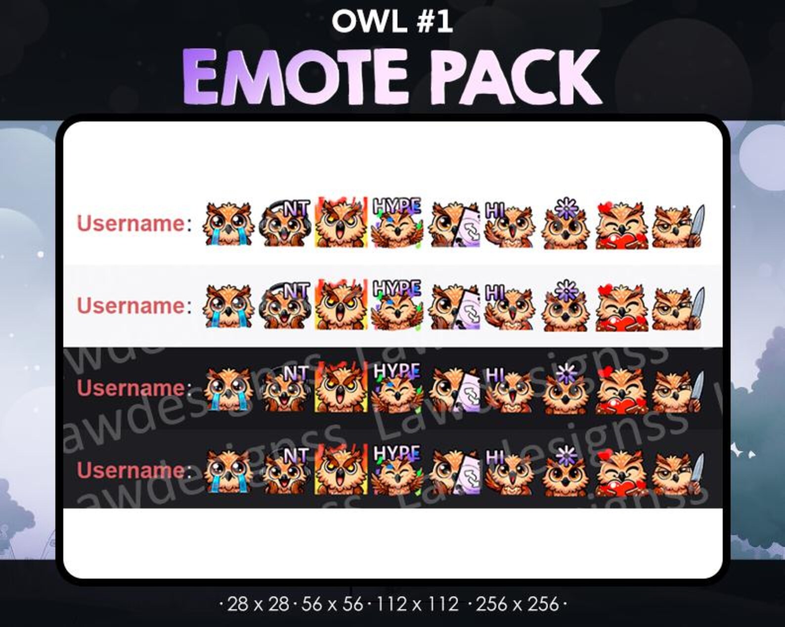 9 Owl Emotes Bundle Pack - Twitch, Youtube, Discord | Owl | Cute Twitch ...