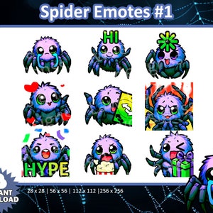 9 Jumping Spider Emotes Bundle Pack - Twitch, Youtube, Discord | Spider ...