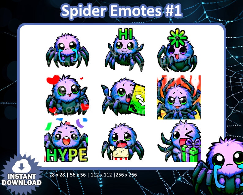 9 Jumping Spider Emotes Bundle Pack - Twitch, Youtube, Discord | Spider ...