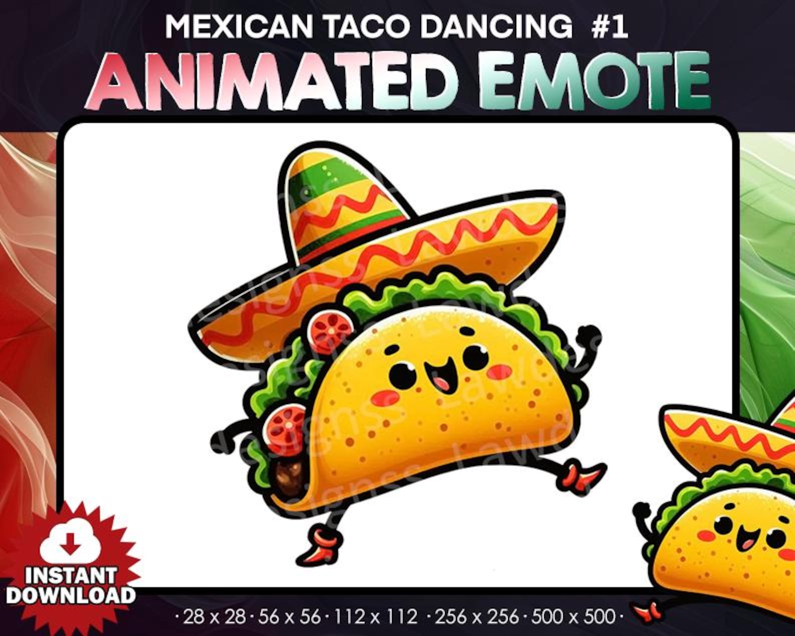 Animated Mexican Taco Dancing- Twitch, Youtube, Discord | Mexican Taco | Taco Dance Twitch ...