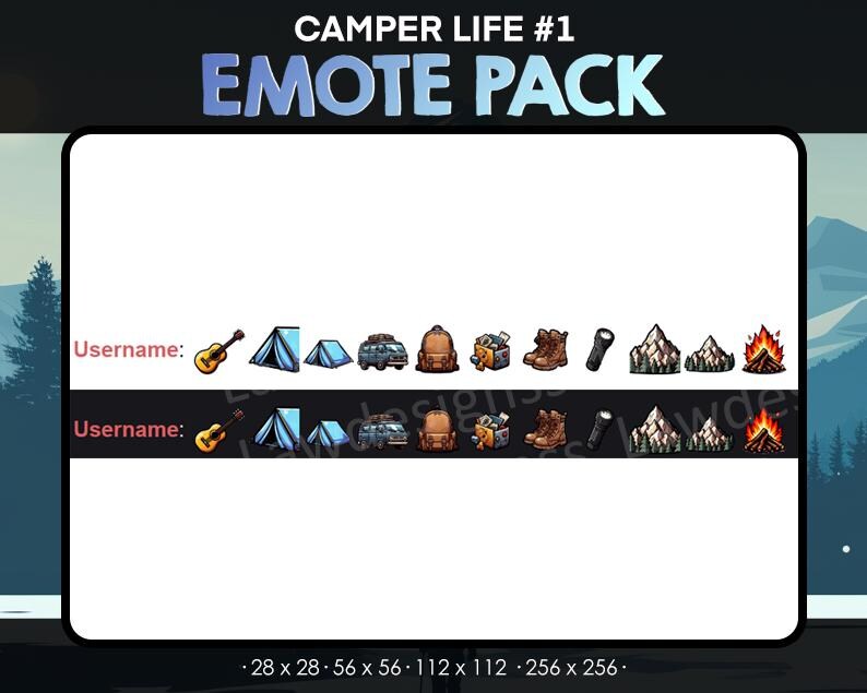 9 Camper Life Pack Emotes - Twitch, Youtube, Discord | Camper | Nomad ...