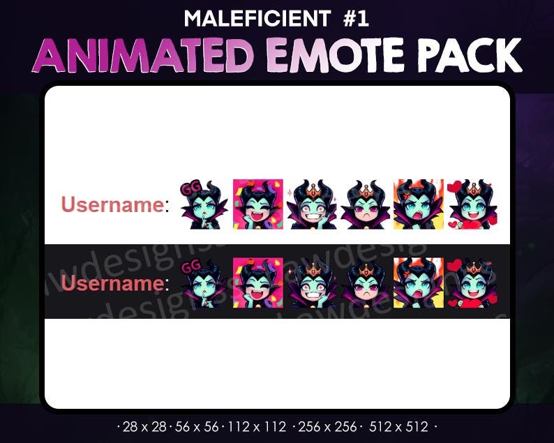 Animated Maleficent Twitch Emotes – Villain Stickers, Discord Emotes ...