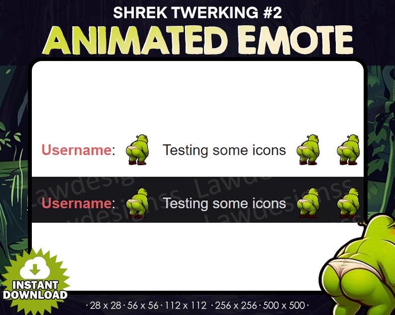 Shrek Twerking Butt Animado Emote, Shrek Twerking Animado Twitch ...