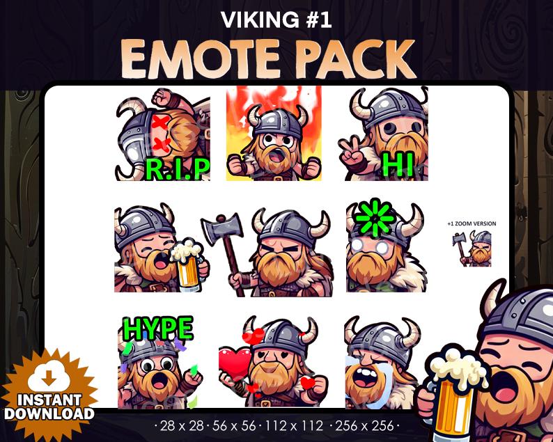Viking Emotes Bundle – Twitch, Discord, Youtube (digital Download) - Etsy