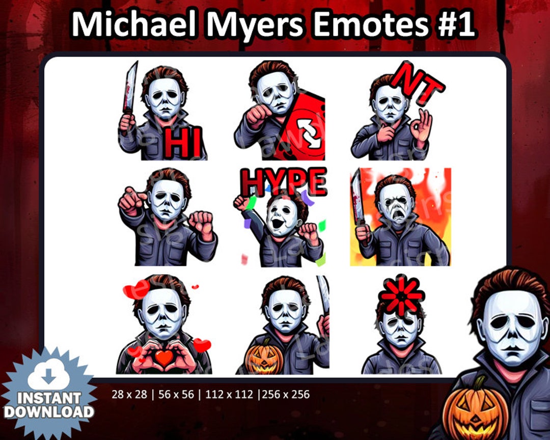 9 Michael Myers Emotes Bundle Pack Twitch, Youtube, Discord Horror ...