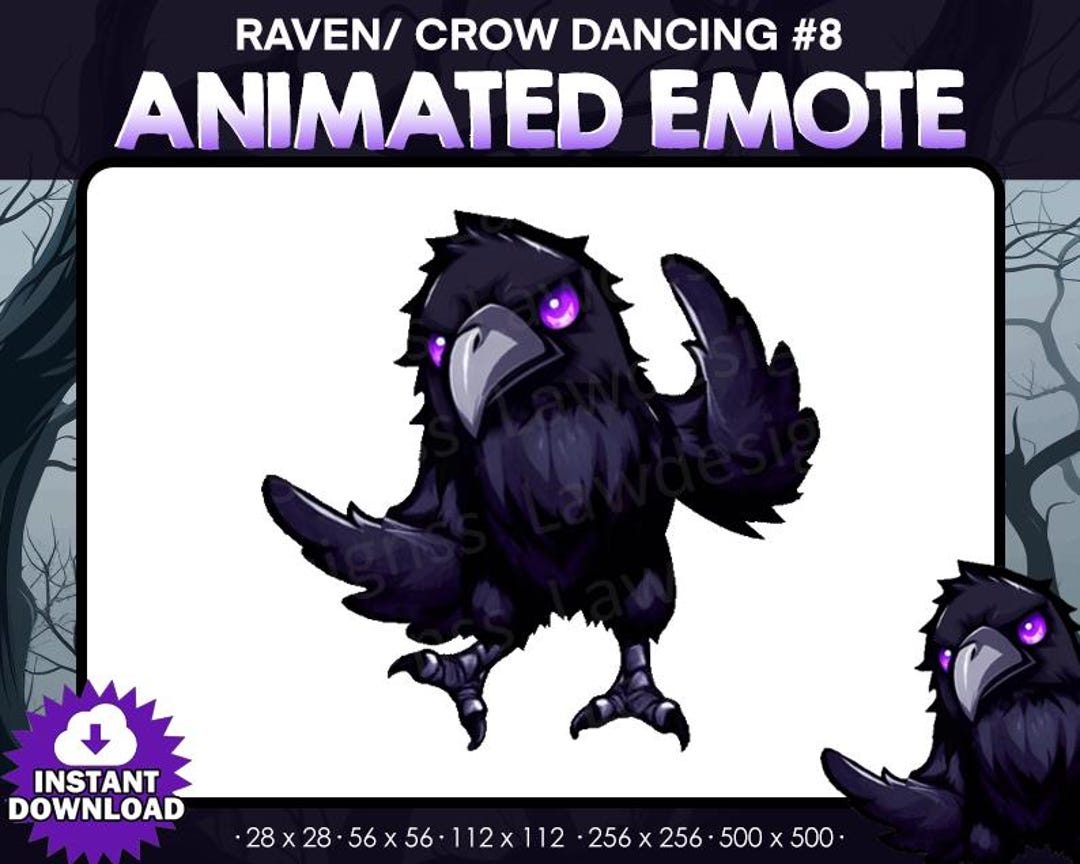 Dancing Raven Animated Emote – Twitch, Discord, Youtube (digital ...