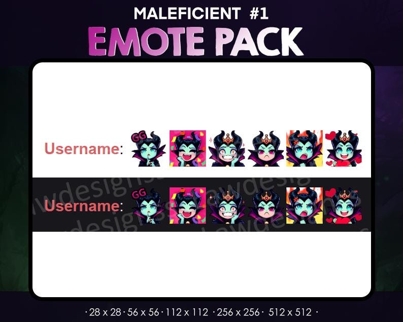 Cute Maleficient Twitch Emotes for Streaming - Youtube Emotes Discord ...