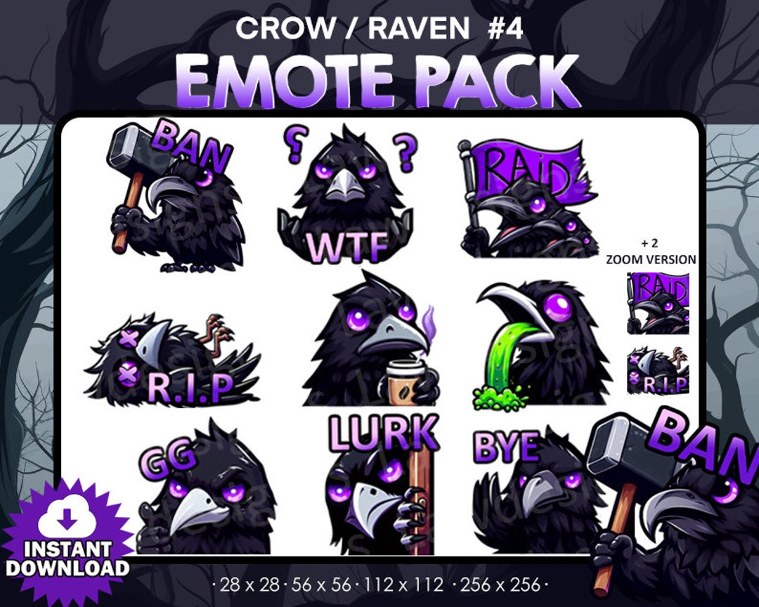 Raven Emotes Bundle – Spooky Crow Twitch/discord (digital Download) - Etsy