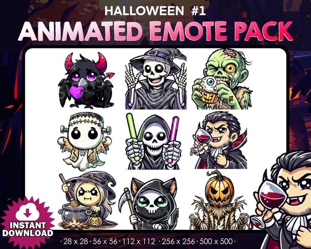 Animated Halloween Emotes Bundle – Spooky Twitch, Youtube, Discord ...