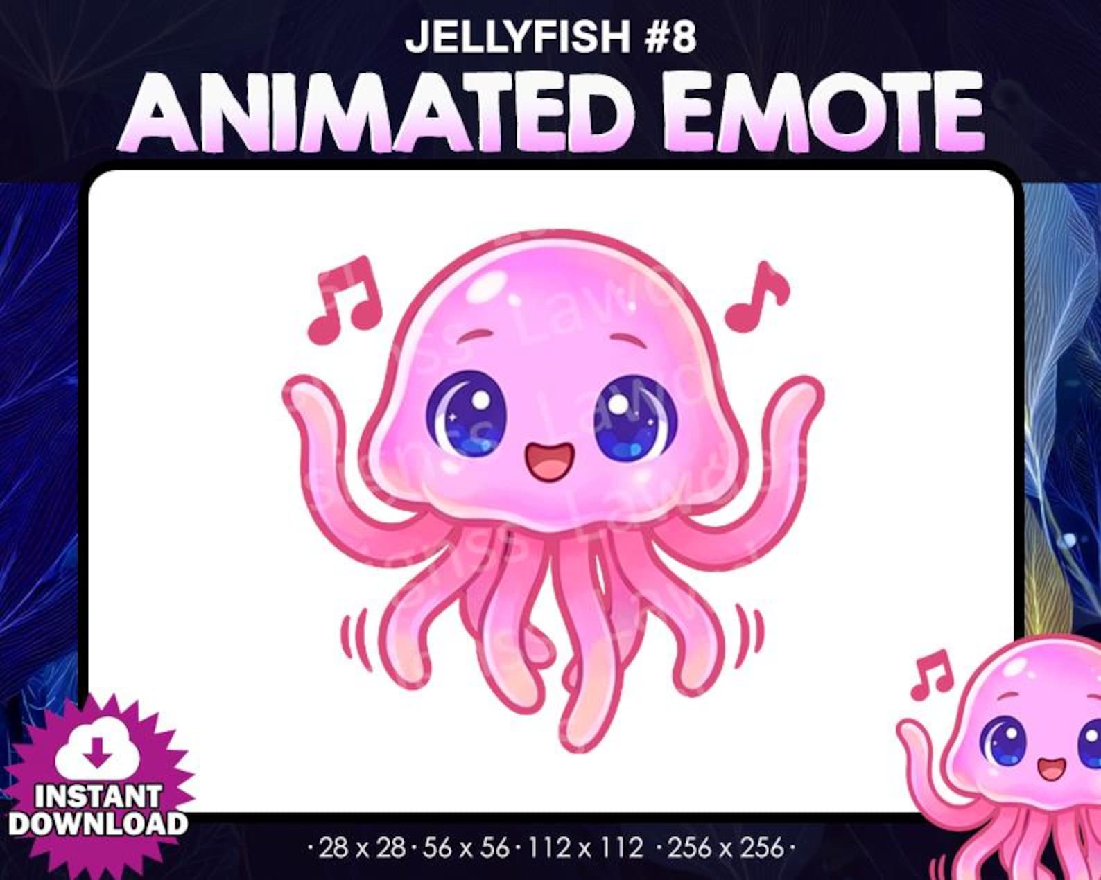 Pink Jellyfish Animated Dancing Emote for Twitch, Discord, Youtube ...