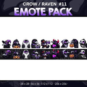 9 Raven/ Crow Emotes Halloween Bundle Pack - Twitch, Youtube, Discord ...