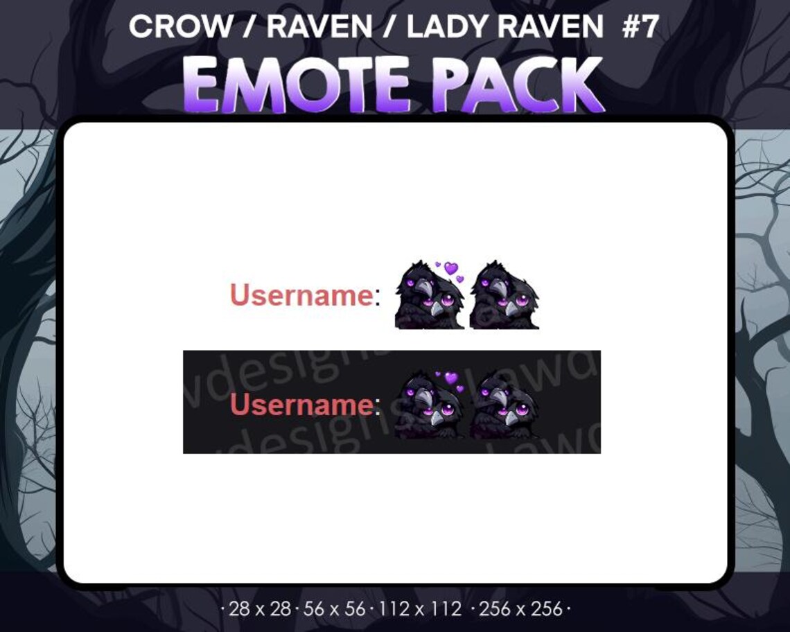 Cute Raven Hug Emotes – Twitch, Discord, Youtube (digital Download) - Etsy