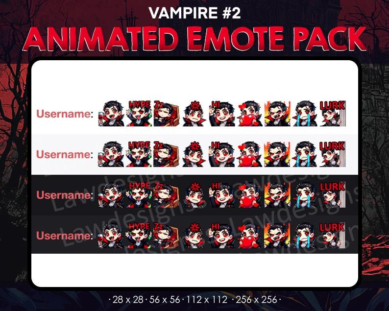 9 Animated Vampire Bundle Pack Emotes -twitch, Youtube, Discord ...