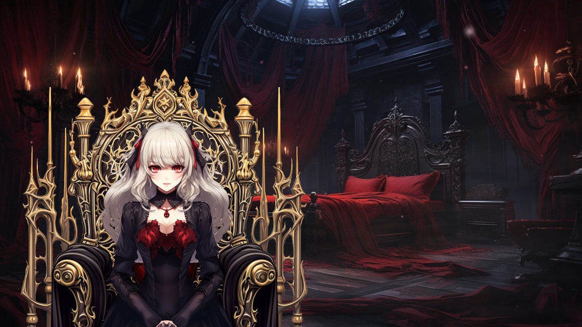 3x Vtuber Gaming Chair, Gothic Vampire, Twitch, Romantic, Assets ...