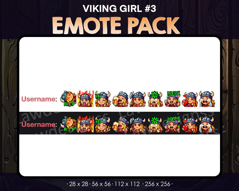 Viking Girl Emotes – Twitch, Youtube, Discord (digital Download) - Etsy