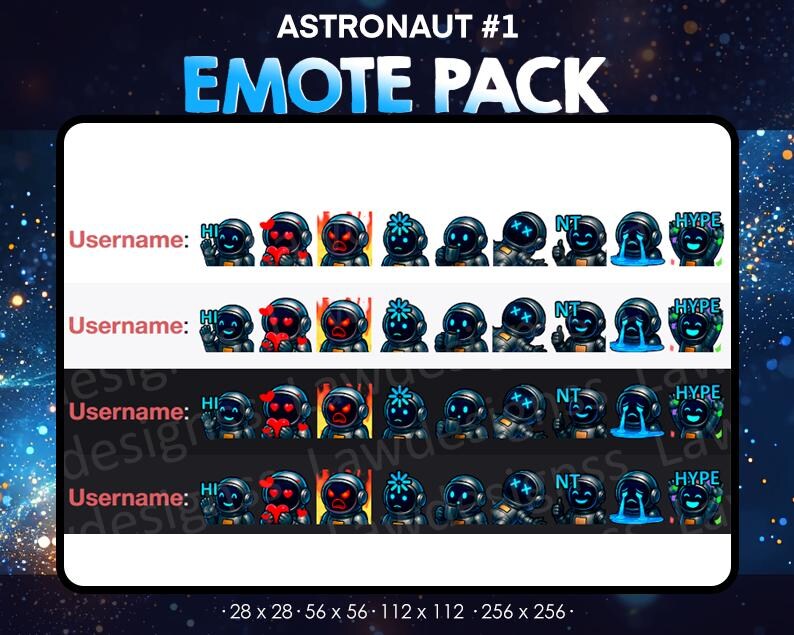 Astronaut Emotes Bundle – Streaming Emotes Pack (digital Download) - Etsy