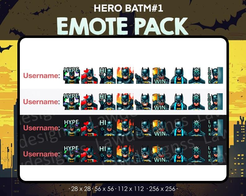 9 the Dark Hero Emotes Bundle Pack - Twitch, Youtube, Discord | Hero ...