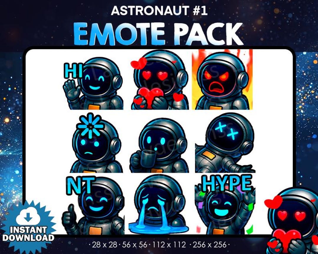 Astronaut Emotes Bundle – Streaming Emotes Pack (digital Download) - Etsy