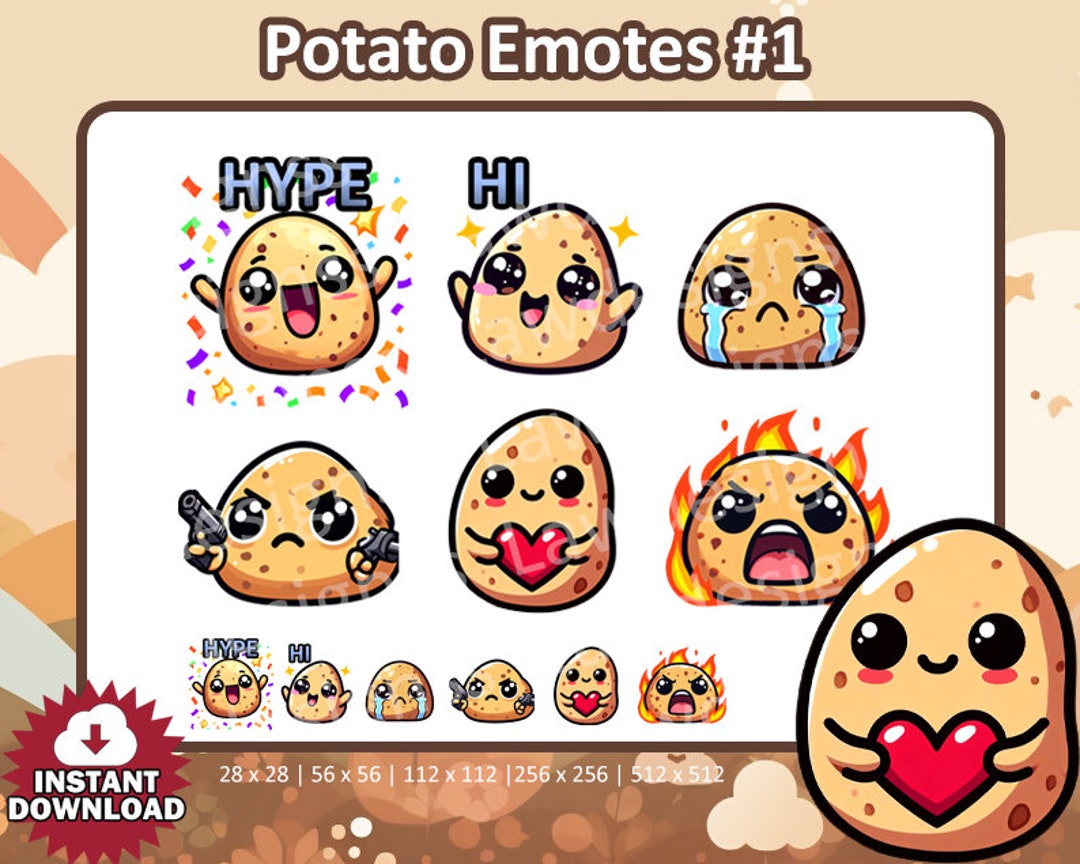 Potato Papa Twitch Emotes for Streaming Youtube Emotes - Etsy