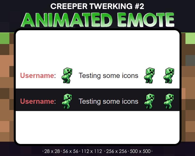 Animated Creeper Booty Minecraft Game Twerking Twitch Emotes Para ...
