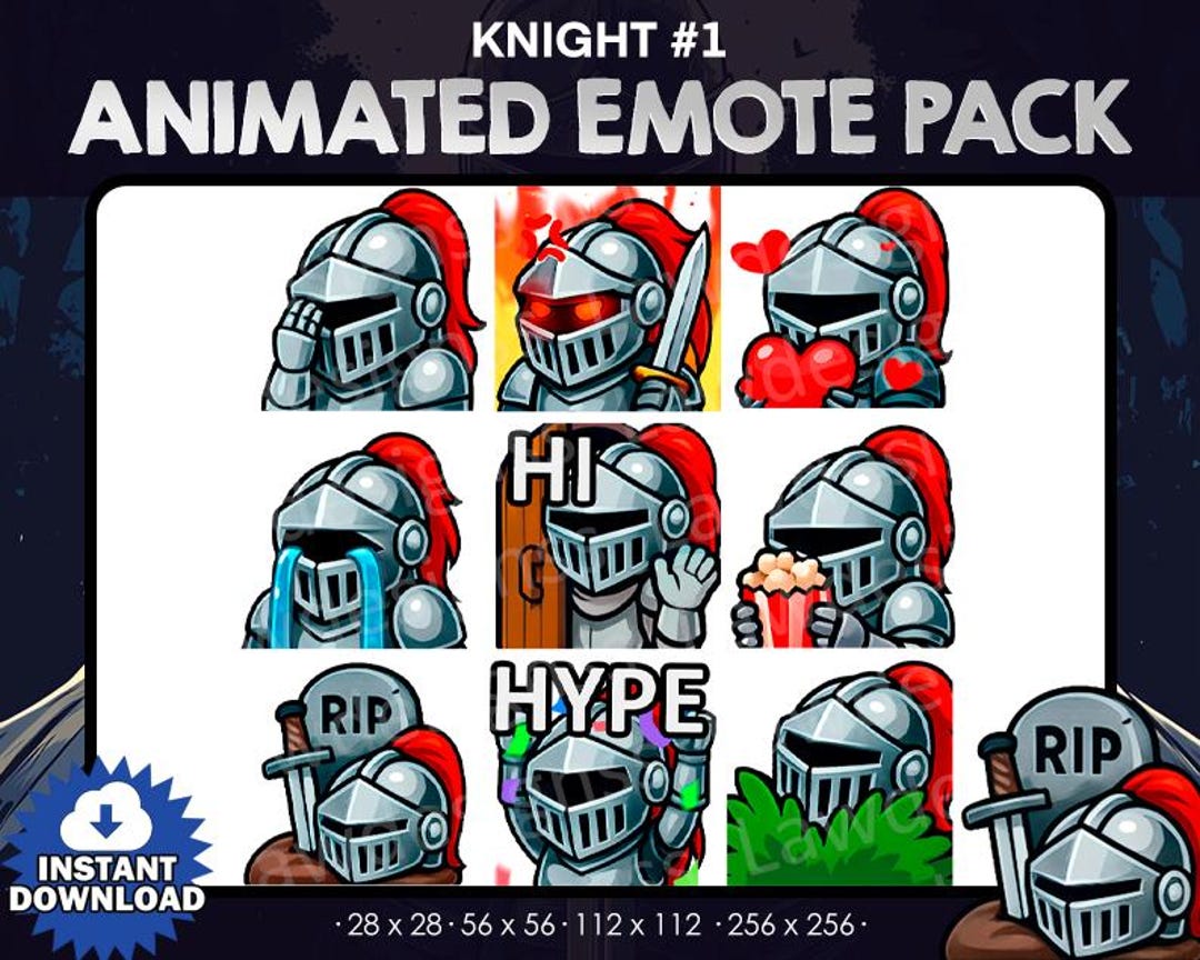 Animated Knight Emotes: Twitch/discord Stream Pack (digital Download ...
