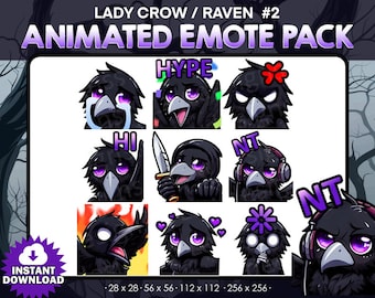 9 Raven/ Crow Emotes Bundle Pack Twitch, Youtube, Discord Killers ...