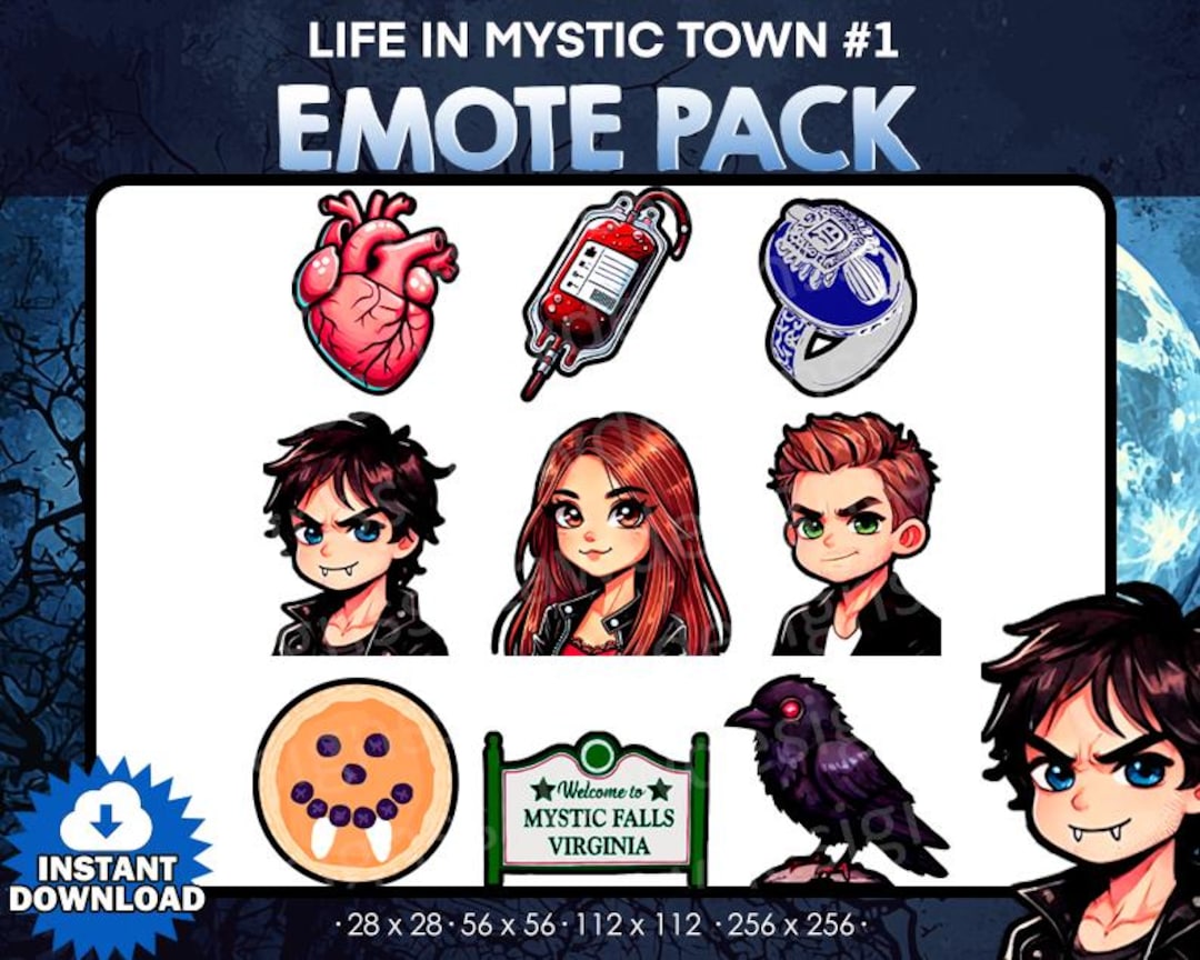 Mystic Town Vampire Emotes: Twitch, Discord, Youtube (digital Download ...