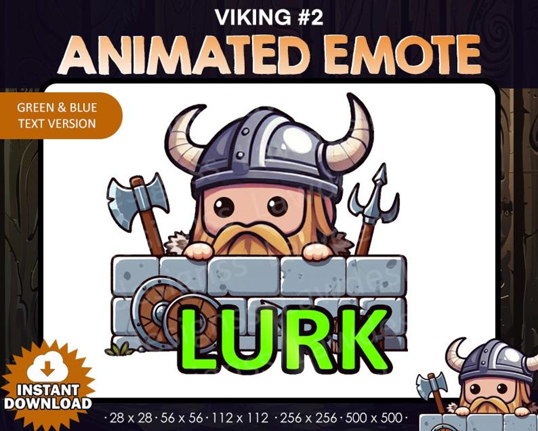 Animated Lurk Viking Emote – Twitch, Youtube, Discord (digital Download ...